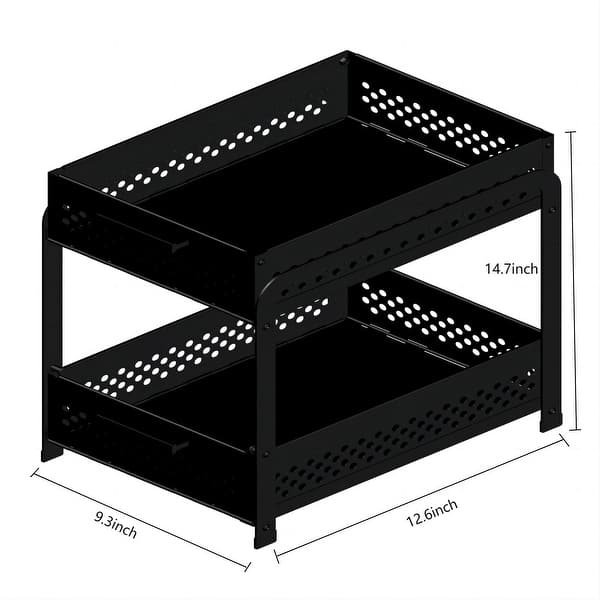 Double Under Sink Storage Rack/Kitchen Under Counter Storage Rack - Bed ...