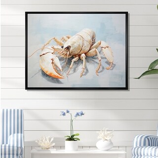 Designart "Minimalism Crayfish Impression I" Crayfish Framed Wall Art ...