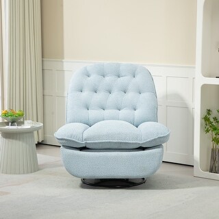 360° Swivel/Glider Chenille Recliner Chair with Metal Round Base - Bed ...