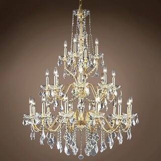 Heritage 24 Light 36" Gold Chandelier with Clear European Crystal & Led ...