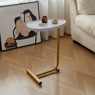 Terrace C-shaped Side Table Water Drop Shape Narrow Side Coffee Table ...