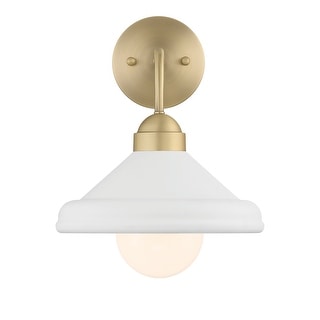Lumanity Brooks Matte White 10" Wall Sconce Barn Light with Bulb - 12.5 ...