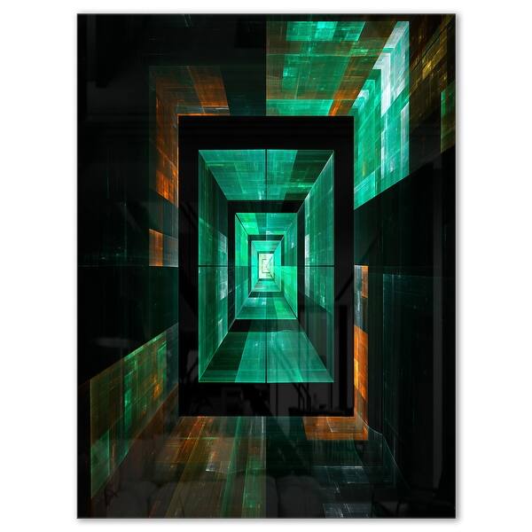 Deep Green Infinite Cube - Abstract Art Glossy Metal Wall Art - Bed ...