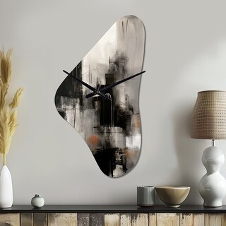 Designart - Black Mid Century Fusion I - Abstract Midcentury Large Wall ...