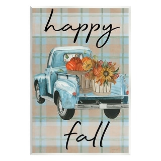 Stupell Happy Fall Flower Truck Wall Plaque Art Design by Cindy Jacobs ...