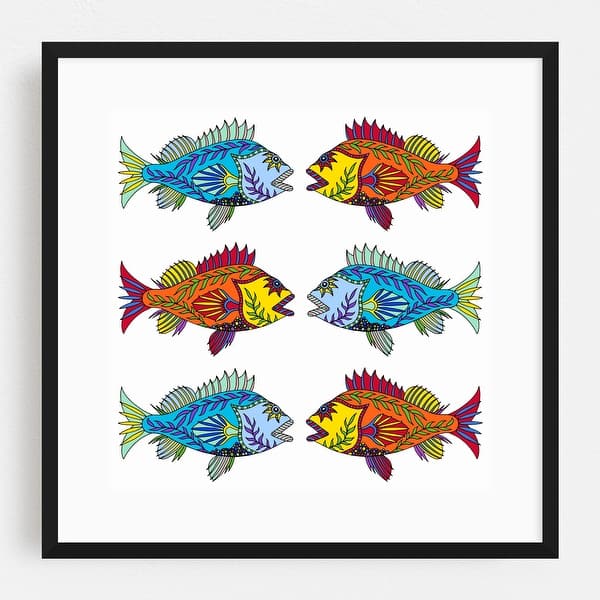 Rockfish Pattern Drawing Beach Fish Ocean Patterns Art Print/Poster ...