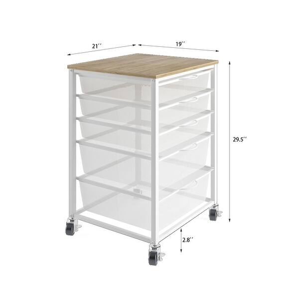 White Movable File Chest Cabinet Storage Organizer with 4 Drawers - Bed ...