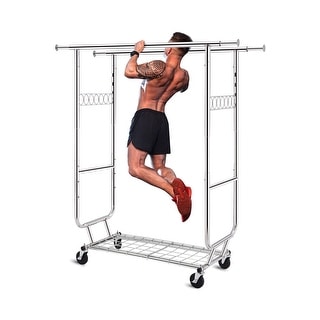 600 lbs Clothing Garment Rack with Shelves Clothing Racks Rolling ...