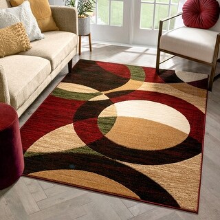 Well Woven Dulcet Bingo Modern Geometric Circles Area Rug - Bed Bath ...