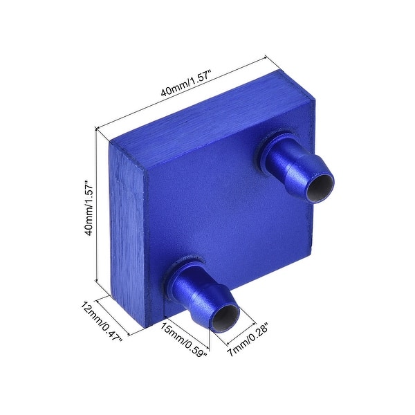 Aluminum Water Cooling Block 40x40mm Heatsink with Nozzle Upward Blue ...