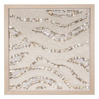 HUJI Handmade Pearl & Seashell Shadow Box Wall Decor for Bathroom ...