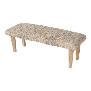 Handwoven Textured Taupe Bench 47" - 18"H x 47"W x 17"D - Bed Bath ...