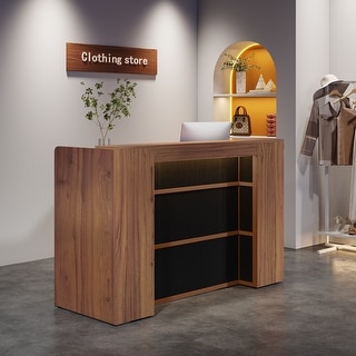 Large Reception Desk Front Desk with LED Lights for Salon Reception ...