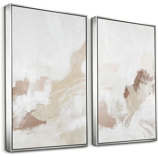 Tan and White Abstract Illustrations Modern Wall Art - Bed Bath ...