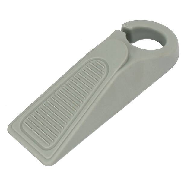 Home Rubber Safety Wedge Jam Door Stopper w Hook Gray 129mm Length ...
