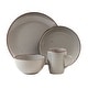 16-Piece Stoneware Dinnerware Set with Silver Flatware, Service for 4 ...
