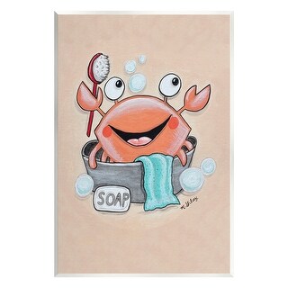 Stupell Happy Crab Bathing Wall Plaque Art Design By Michelle Gilsey ...