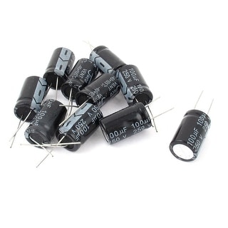 10 Pcs 250V 100uF 105C Radial Lead Electrolytic Capacitor 16mm x 26mm ...