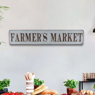 Gray Metal Farmers Market Wall Sign - Bed Bath & Beyond - 36272327
