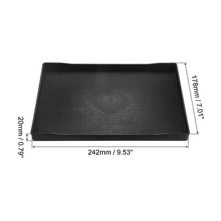 7" x 9.5" Small Black Mini Tray Plastic Rectangular Wooden Serving ...