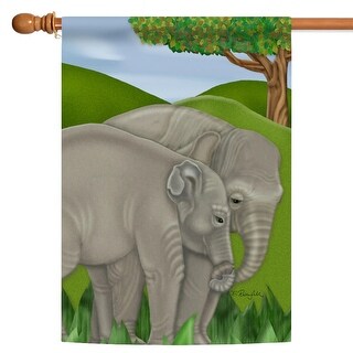 Smooches Elephant Outdoor House Flag 40" x 28" - Bed Bath & Beyond ...
