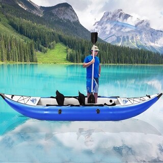 12FT Inflatable Kayak with Oar, 2-Person Fishing Kayak, Air Pump - 12ft ...