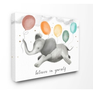 Stupell Believe In Yourself Balloon Elephant Kids Design Canvas Wall ...