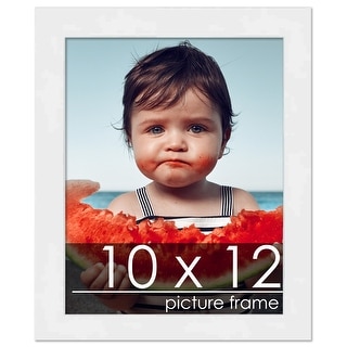10x12 Frame White Wood Picture Frame - UV Acrylic, Foam Board Backing ...