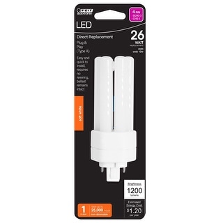 Feit Linear PL GX24Q-3 4-Pin LED Bulb Soft White 26 Watt Equivalence 1 ...