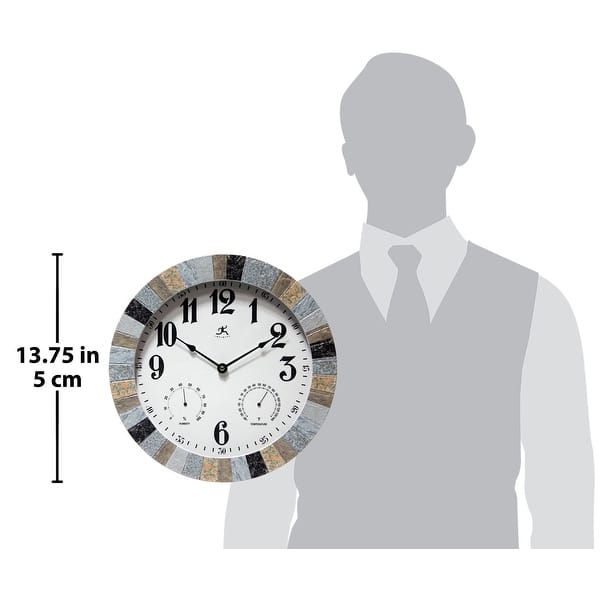 13" In/Outdoor Faux Slate Clock - 13 x 2 x 13 - Bed Bath & Beyond ...