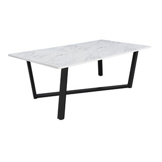 Vesper Faux White Marble and Gunmetal Dining Table - Bed Bath & Beyond ...
