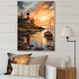 Designart "Lighthouses By The Cliff I" Lighthouses Canvas Print - Bed ...