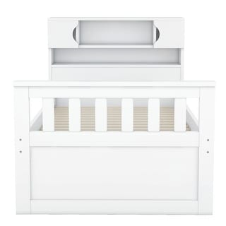 Twin Size Captain Platform Bed Frame with Storage Bookcases and Shelves ...