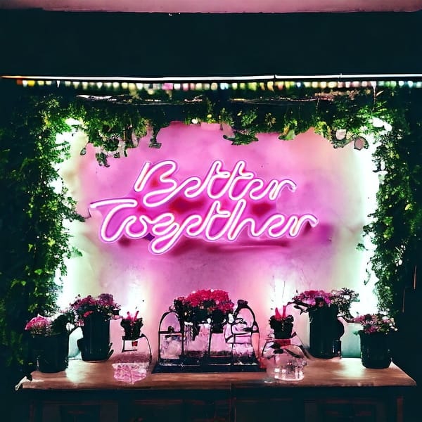 Better Together Led Neon Light Wall Decor Art - Pink - Bed Bath ...