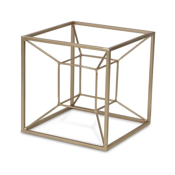 Champagne Finished Metal Tesseract Inspired Table Decor - On Sale - Bed ...