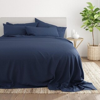 6pc Full Size Breathable Microfiber Sheets Set Navy - Bed Bath & Beyond ...