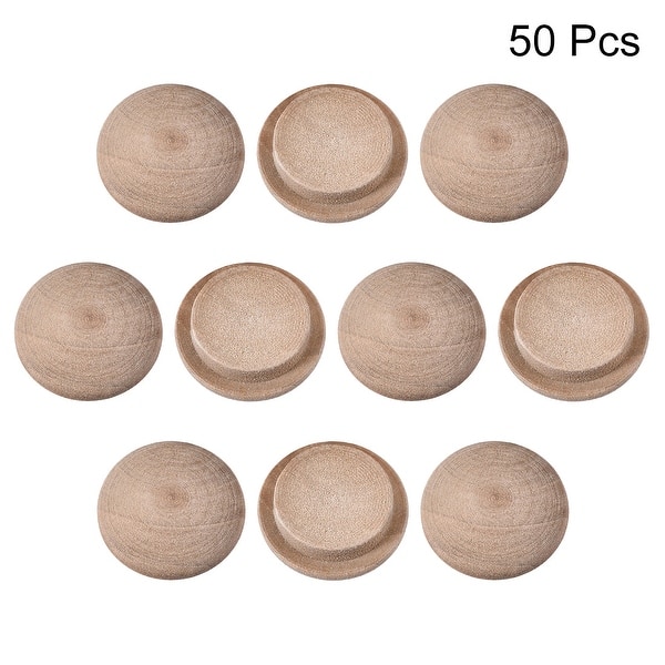 50 Pcs 19/32 Inch Cherry Hardwood Furniture Plugs Wood Button Top Plugs ...