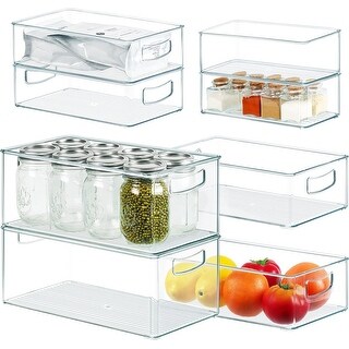 Clear Storage Bins Stackable Plastic Storage Containers for Freezer ...