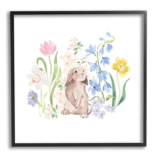 Stupell Spring Flowers & Rabbit Framed Giclee Art Design by Heather Lee ...