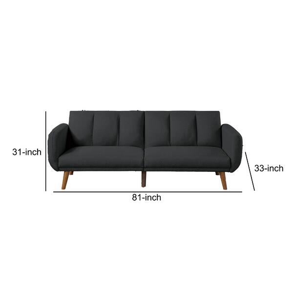 Adjustable Upholstered Sofa With Track Armrests And Angled Legs Gray ...