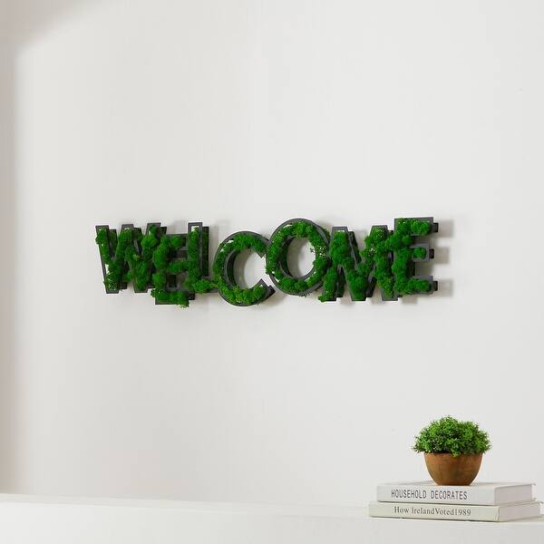 WELCOME Letter Art Moss Wall Decor - Bed Bath & Beyond - 39850887