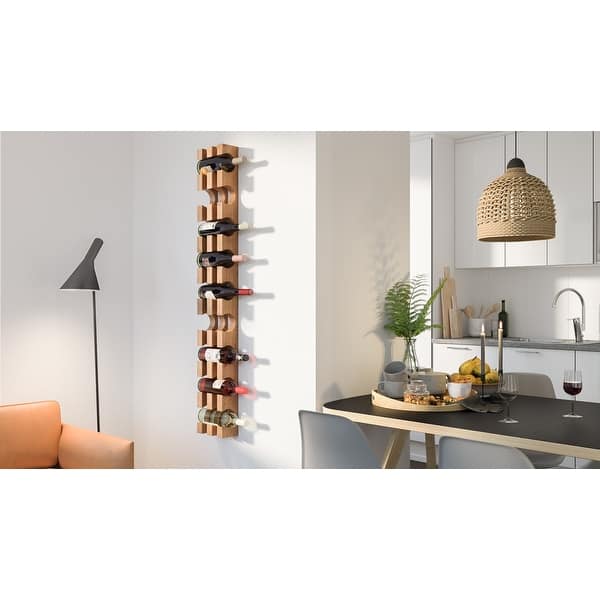 Wall Mounted Solid Oak Wood Wine Rack - Bed Bath & Beyond - 36703164