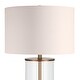 Reeves Cylindrical Clear Glass & Antique Brass Table Lamp with Linen ...