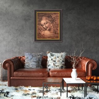La Pastiche Leonardo Da Vinci 'Female Head' (La Scapigliata) Hand Painted Oil Reproduction - Bed ...