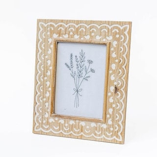 Wooden Frame With Washed White Pattern Photo Frame - Bed Bath & Beyond ...