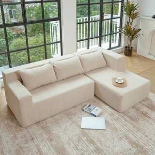Minimalist Style Couch, Upholstered Snow Velvet Sleeper Sofa with ...