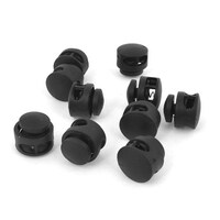 10 Pcs Spring Loaded Toggles 2 Holes Shoelace Buckle Cord Locks Balck ...