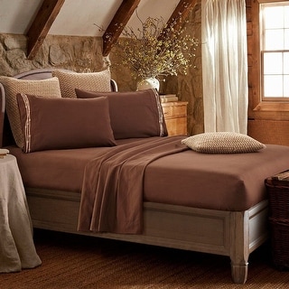 Embroidered Barbed Wire Western Plains Soft King Bed Sheets Brown - Bed ...