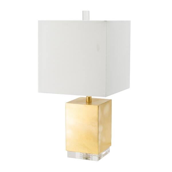 A&B Home Gold Metal with White Square Shade and Crystal Table Lamp ...
