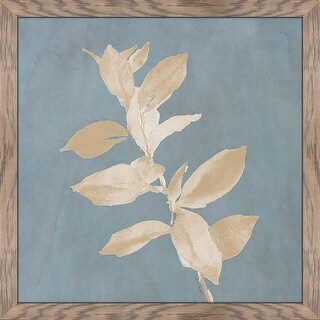 "Tan Leaf on Blue Square I" Print on Acrylic. - Bed Bath & Beyond ...